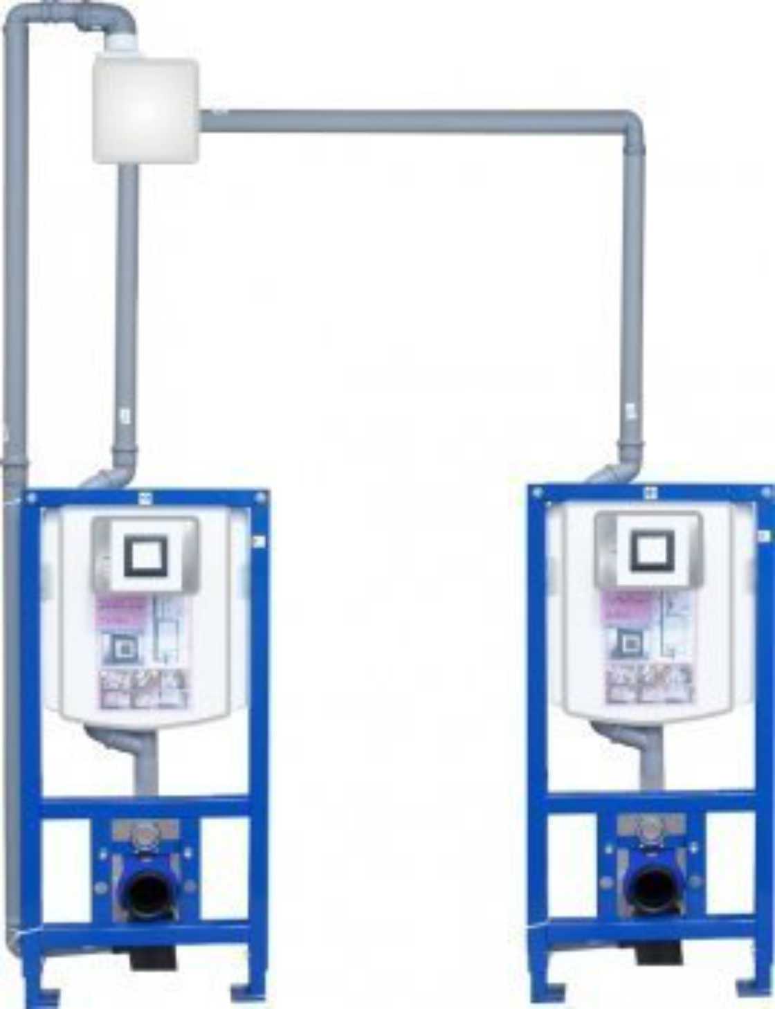 Toilette mit Geruchsabsaugung und Raumlüftung